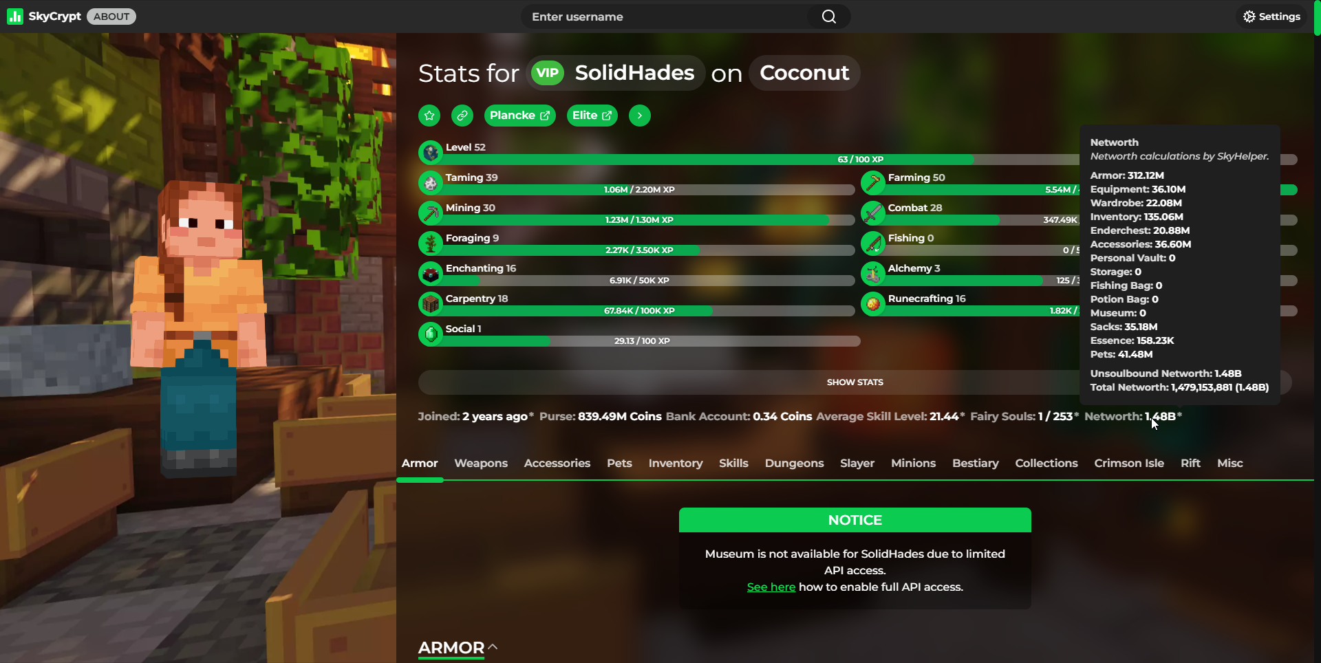 Buy VIP RANK | NETWORTH 1.48B in MINECRAFT: HYPIXEL Accounts - Offer ...