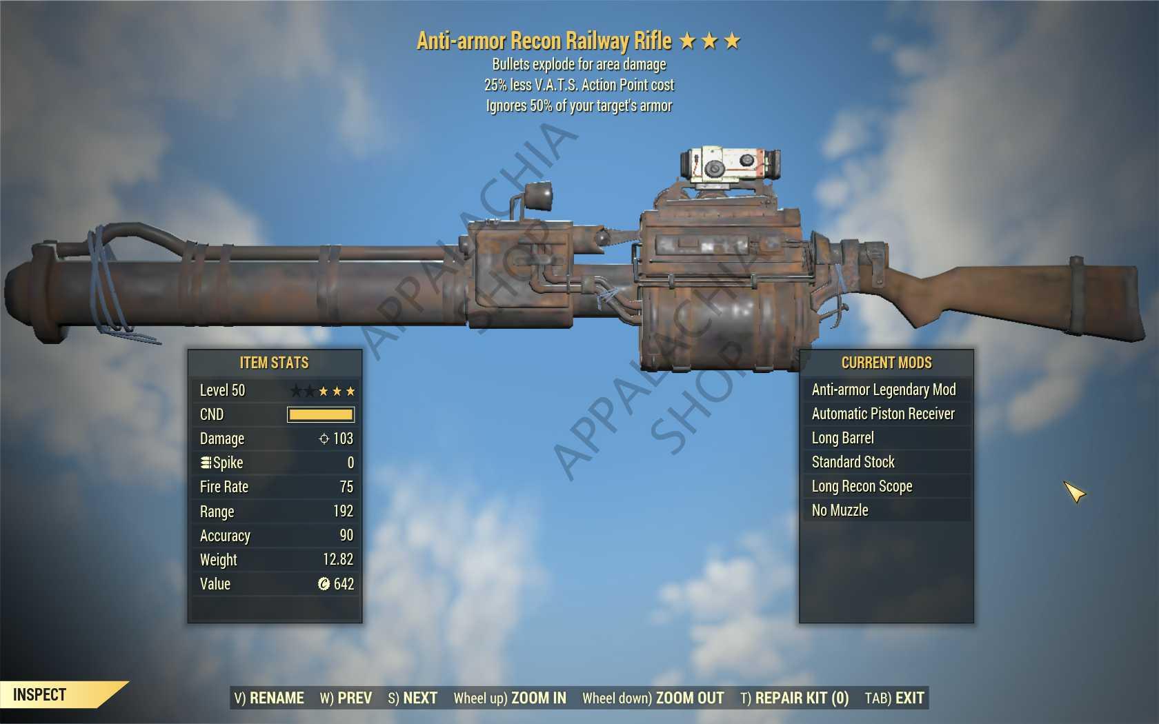 Buy Anti-Armor Explosive Railway ( in FALLOUT 76 Items - Offer #2535085397