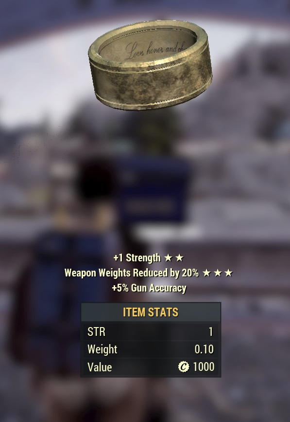 Buy Wedding Ring Legendary +1STR/W in FALLOUT 76 Items - Offer #2411698872