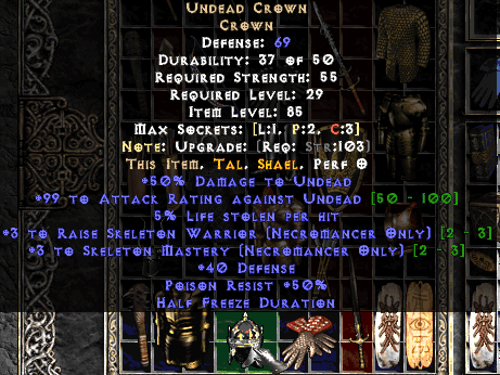 Buy LLD Necro Undead Crown +3 Rais in PROJECT DIABLO 2 Items - Offer ...