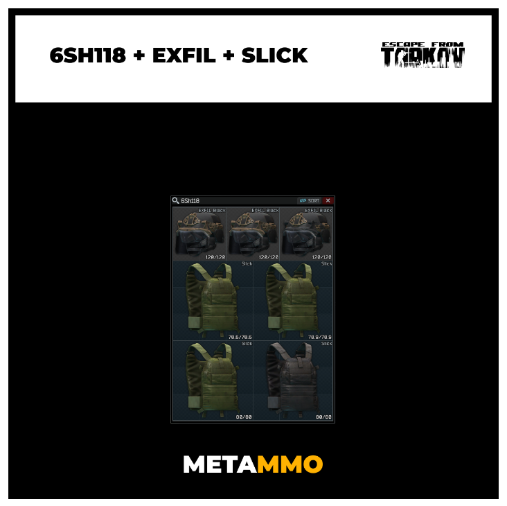 Buy 6SH118 PACK + 3x EXFIL blac in ESCAPE FROM TARKOV Items - Offer #231651463