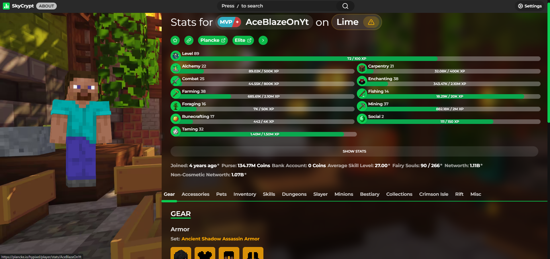 Buy MVP+ RANK ‖ NETWORTH 1.11B in MINECRAFT: HYPIXEL Accounts - Offer ...