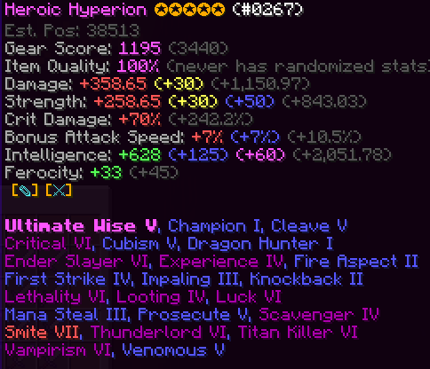 Buy Max Mythic Enchanted Wither Im in MINECRAFT: HYPIXEL Items - Offer #2425592208