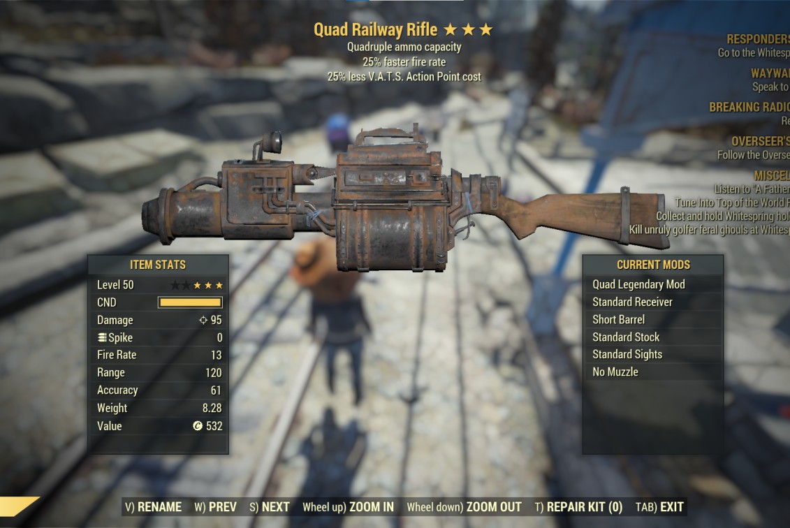 Buy Quad Railway Rifle (Quad, 25% in FALLOUT 76 Items - Offer #2316632113