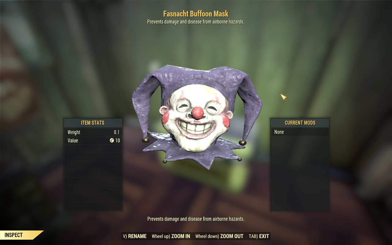 Buy Fasnacht Buffon Mask [Outfit] in FALLOUT 76 Items - Offer #2430587169