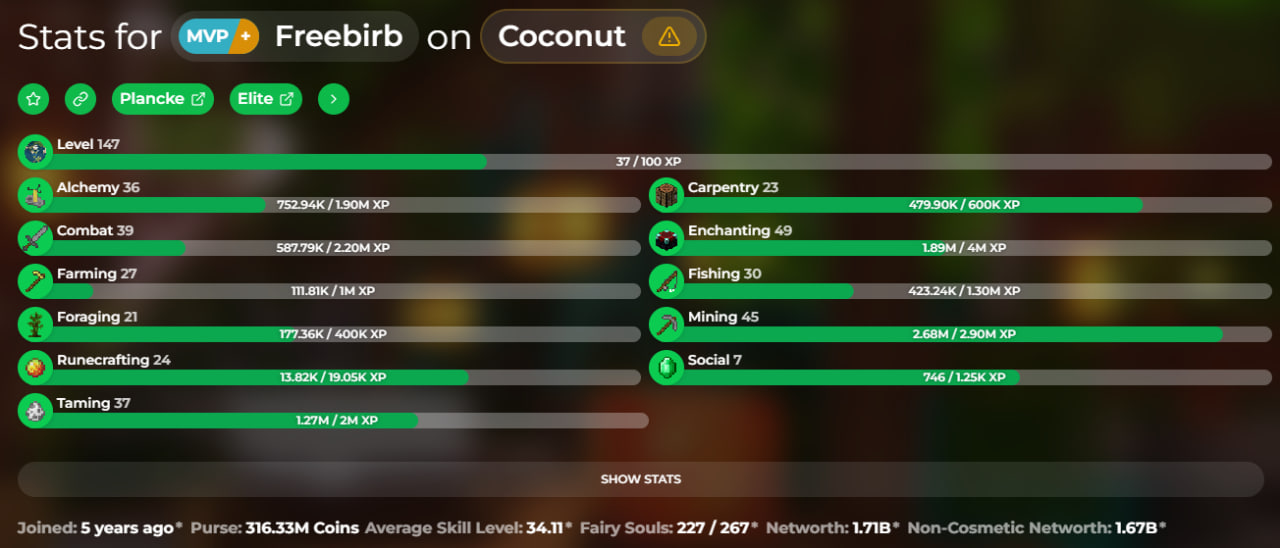 Buy MVP+ | 1.71B NETWORTH | 147 LV in MINECRAFT: HYPIXEL Accounts ...