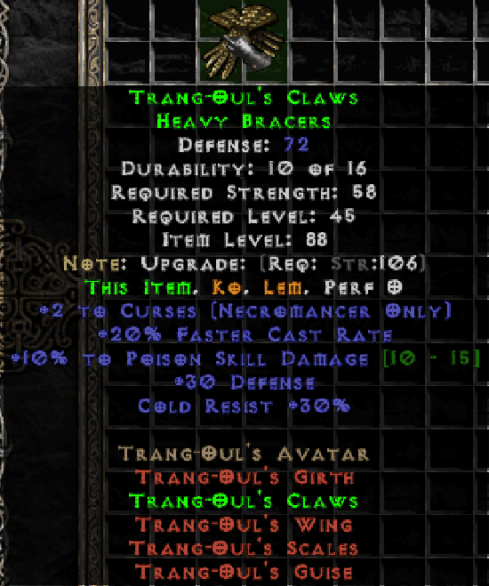 Buy Trang oul Gloves - PD2 Season in PROJECT DIABLO 2 Items - Offer ...
