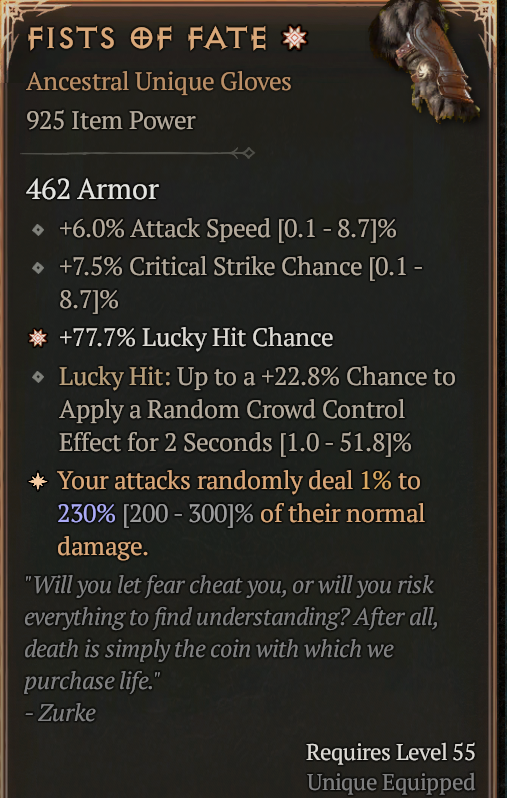 Buy GREATER AFFIX FISTS OF FATE GA in DIABLO 4 Items - Offer #2422976664