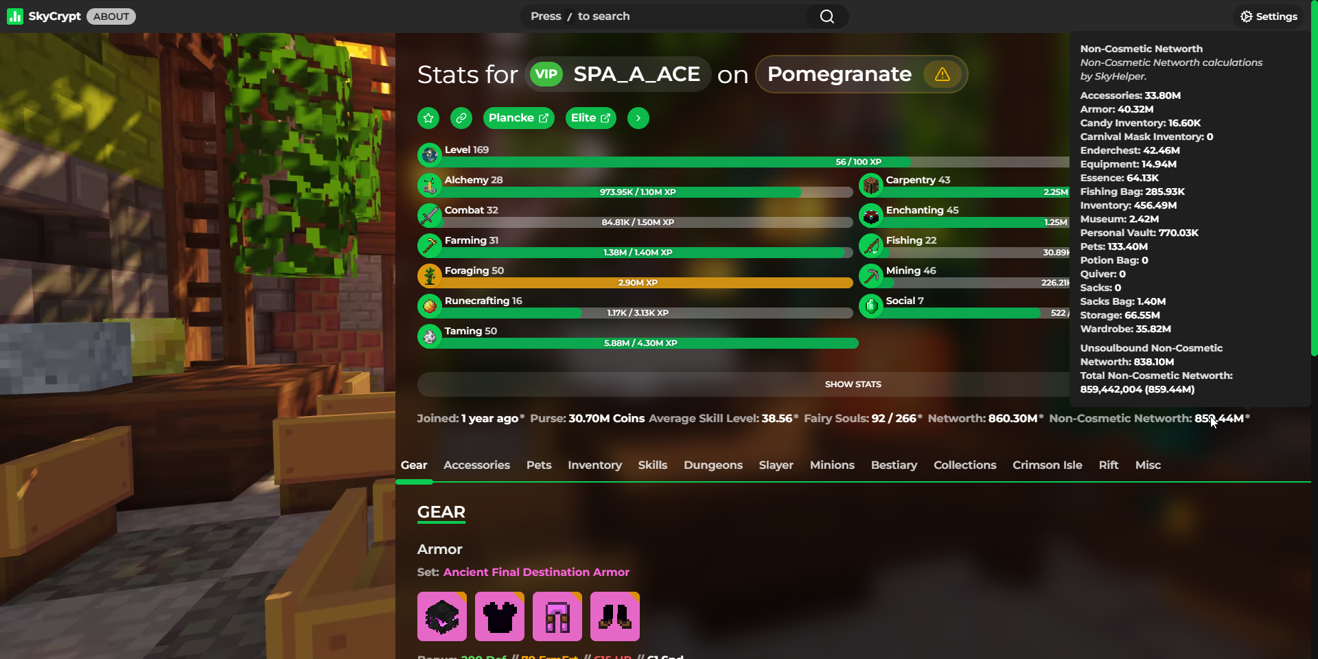 Buy ⚡ VIP RANK | NETWORTH 860M A in MINECRAFT: HYPIXEL Accounts - Offer ...