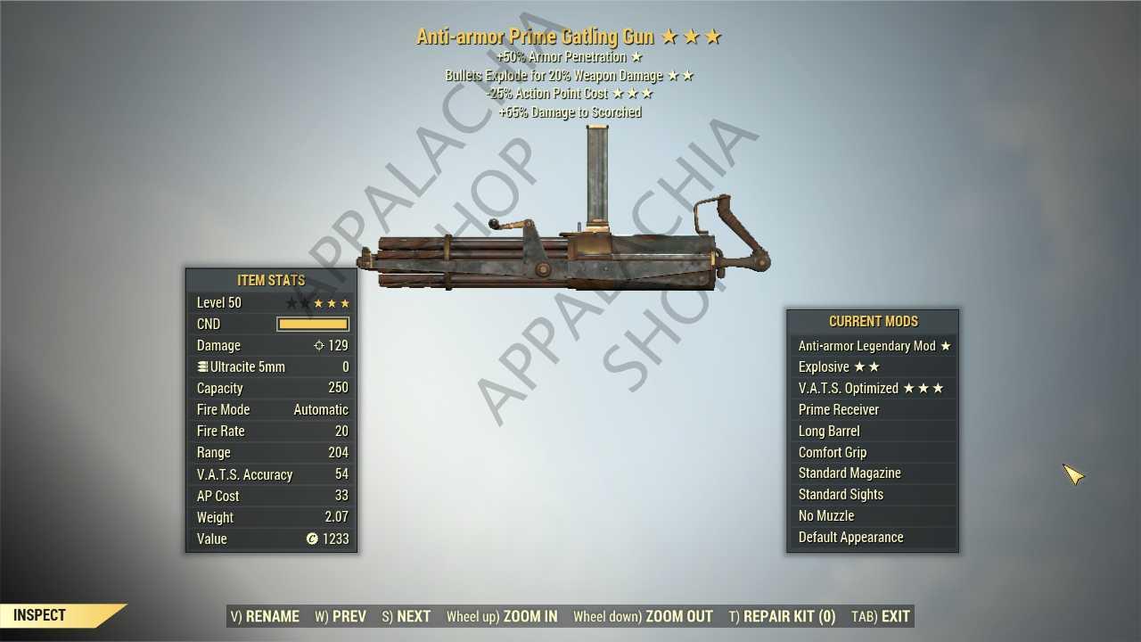 Buy Anti-Armor Explosive Gatling G in FALLOUT 76 Items - Offer #2531479042