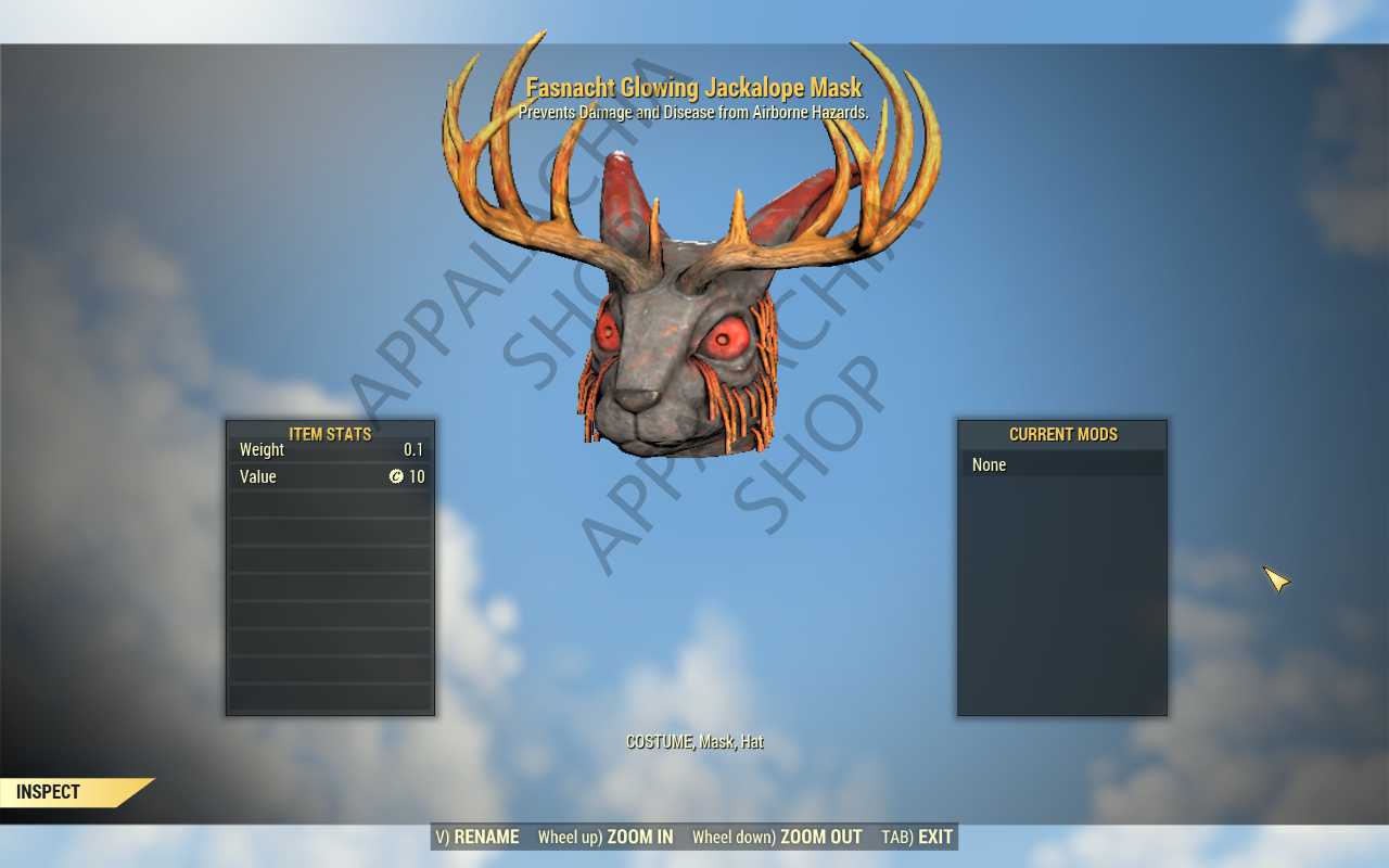 Buy Fasnacht Glowing Jackalope Mas in FALLOUT 76 Items - Offer #2528063934