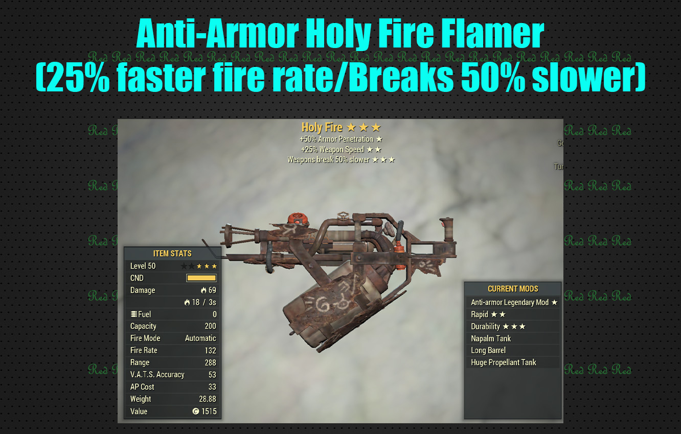 Buy Anti-Armor Holy Fire Flamer (2 in FALLOUT 76 Items - Offer #261747848