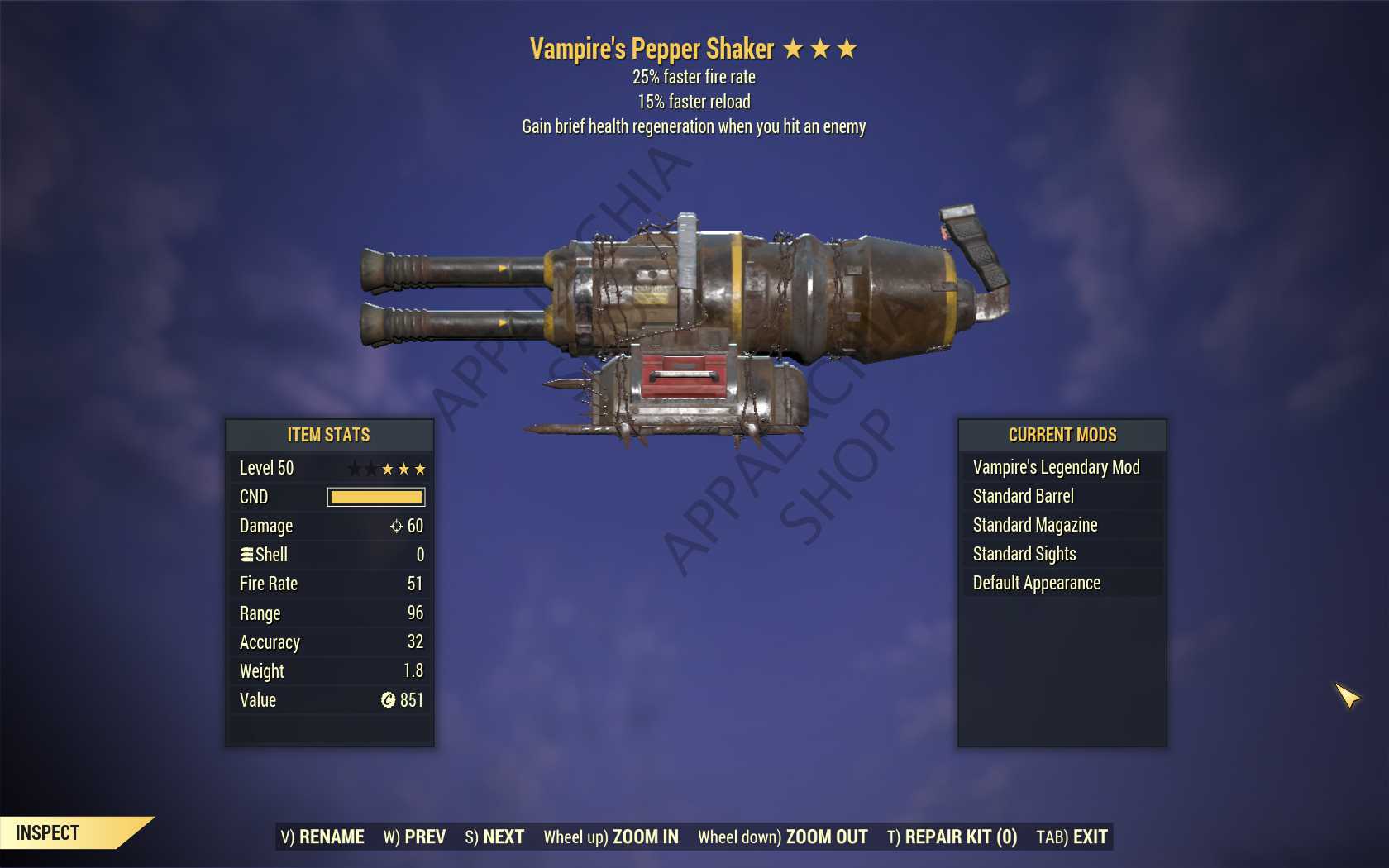 Buy Vampire's Pepper Shaker (25% f in FALLOUT 76 Items - Offer #2327821267