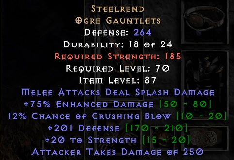 Buy STEELREND 75% ED 12% CB AND 20 in PROJECT DIABLO 2 Items - Offer ...