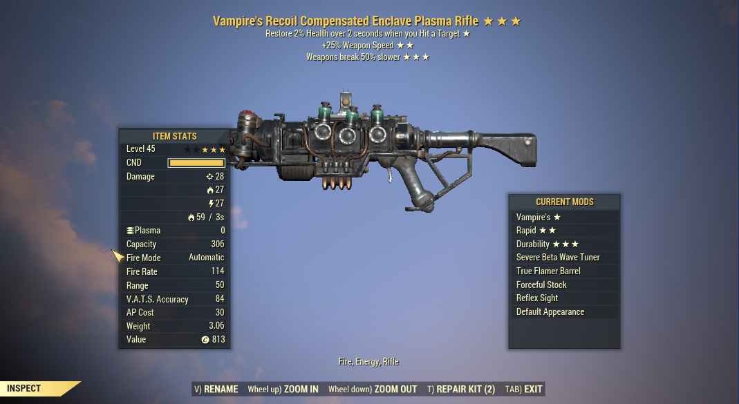 Buy Vampire's +25% Weapon Speed We in FALLOUT 76 Items - Offer #2428516536