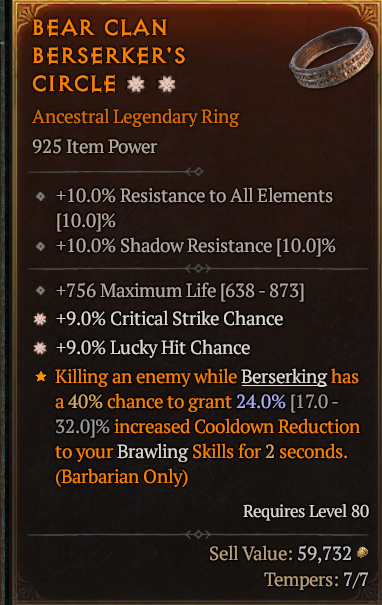 Buy S5-> 2GA 925 RING 9% LUCKY in DIABLO 4 Items - Offer #2424331614