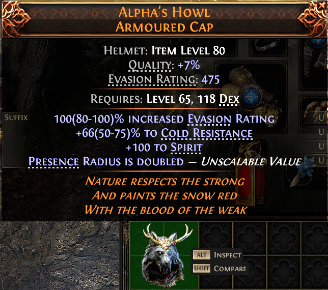 Buy LEVEL 80 ALPHA'S HOWL ARMOURED in PATH OF EXILE 2 Items - Offer ...