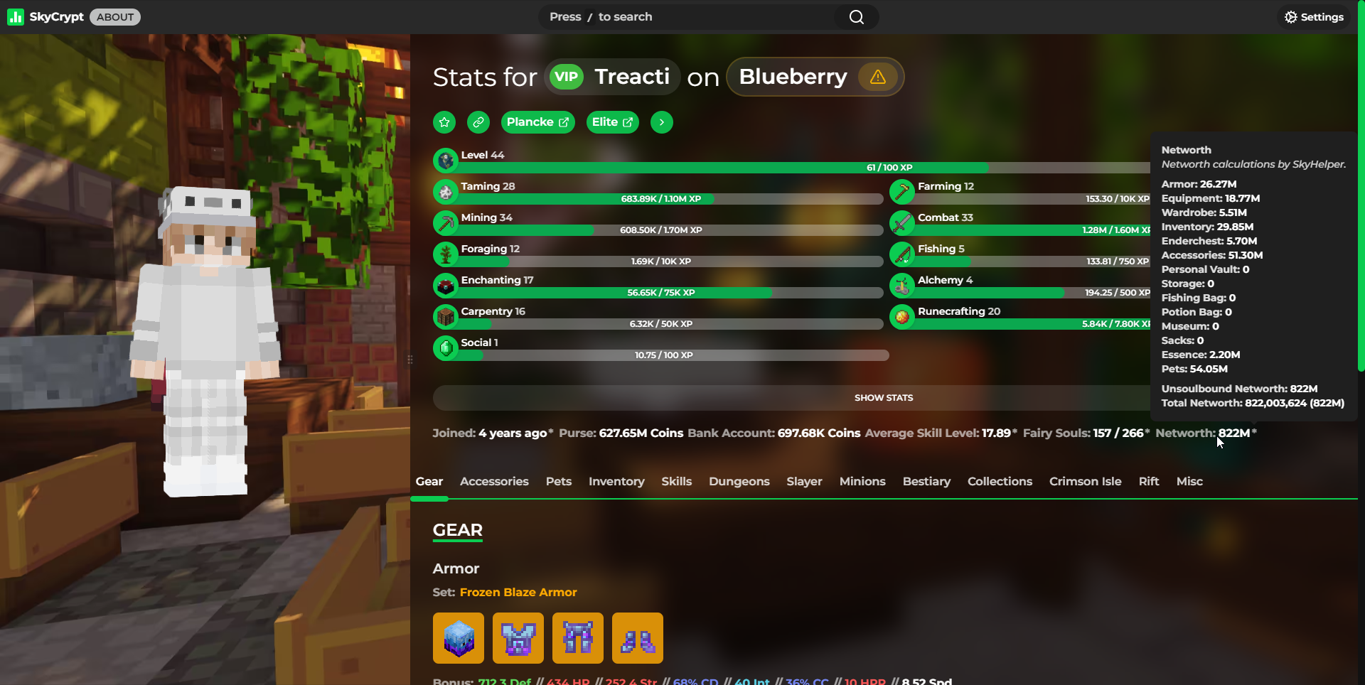 Buy ⚡ VIP RANK | NETWORTH 822KK in MINECRAFT: HYPIXEL Accounts - Offer ...