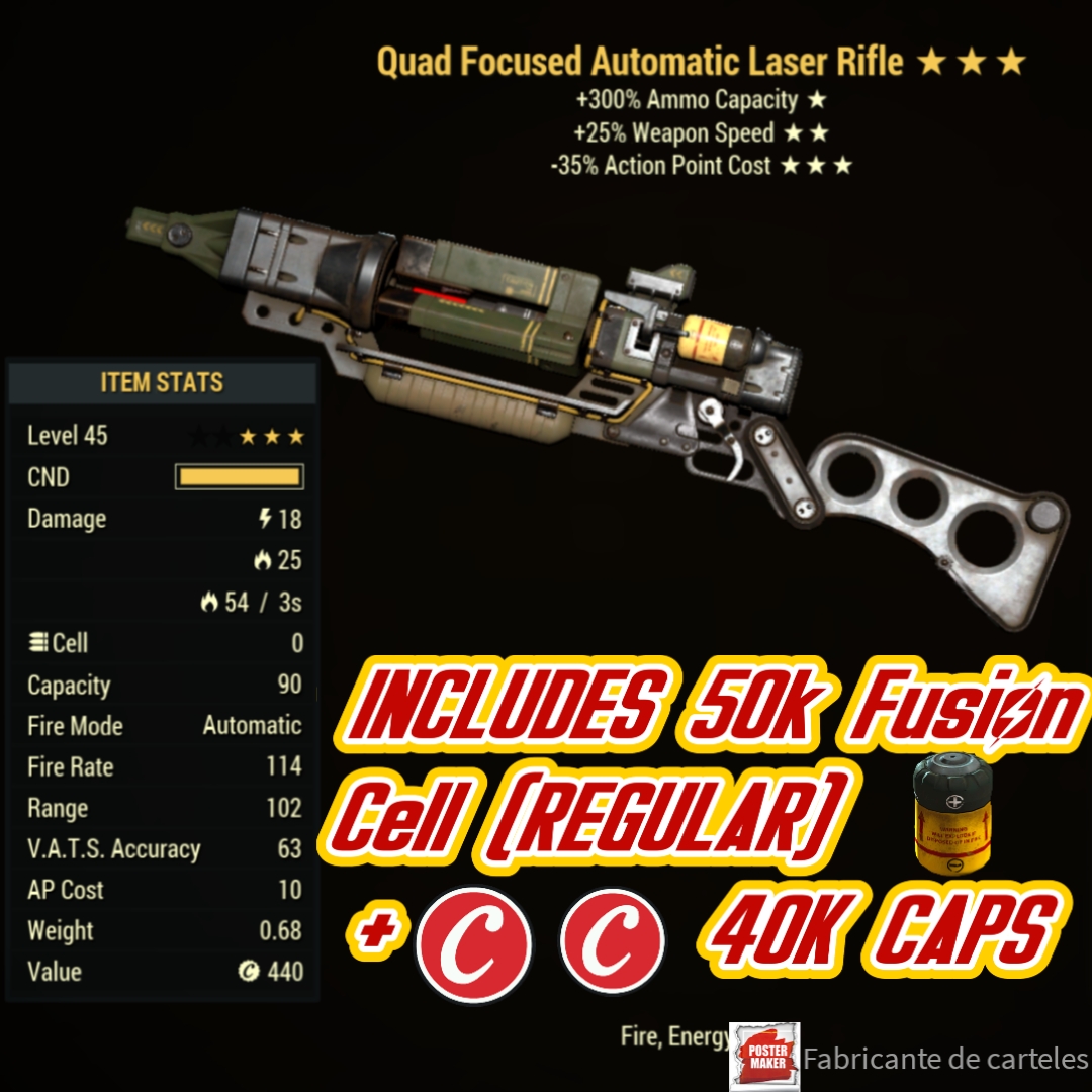 Buy Quad Lase rifle ( Q2535 - Q 25 in FALLOUT 76 Items - Offer #2535422251