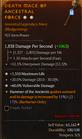 Buy (S4) 925 DEATH MACE 2 GREATER in DIABLO 4 Items - Offer #2417589825