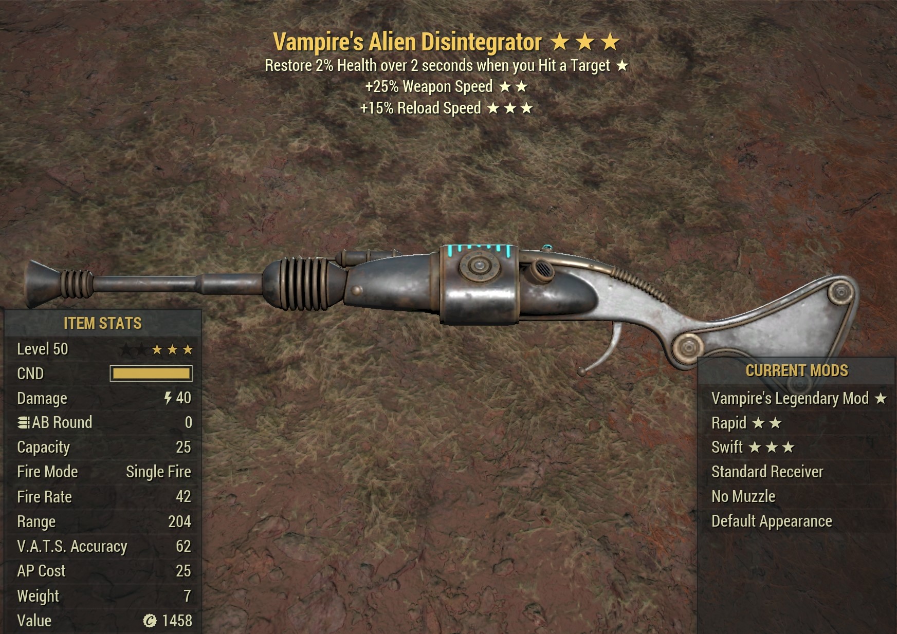 Buy Vampire's Alien Disintegrator in FALLOUT 76 Items - Offer #2518959620