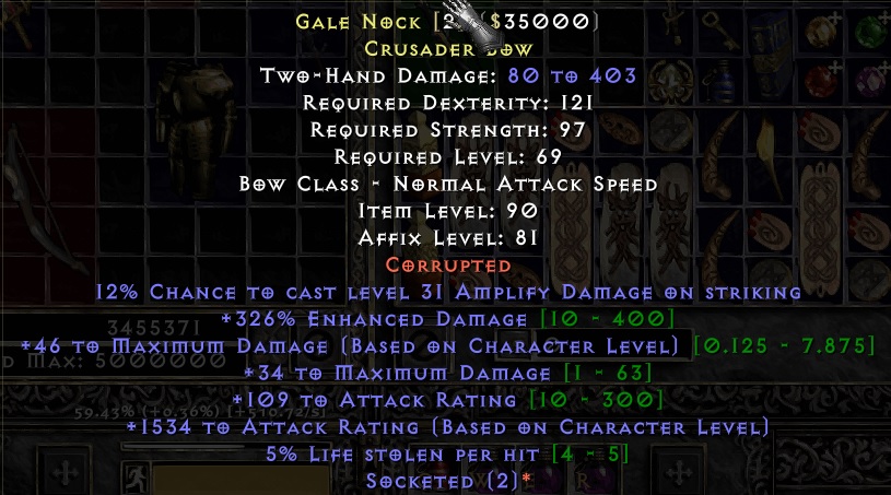 Buy GG RARE CRUSADER BOW 326%ED + in PROJECT DIABLO 2 Items - Offer ...