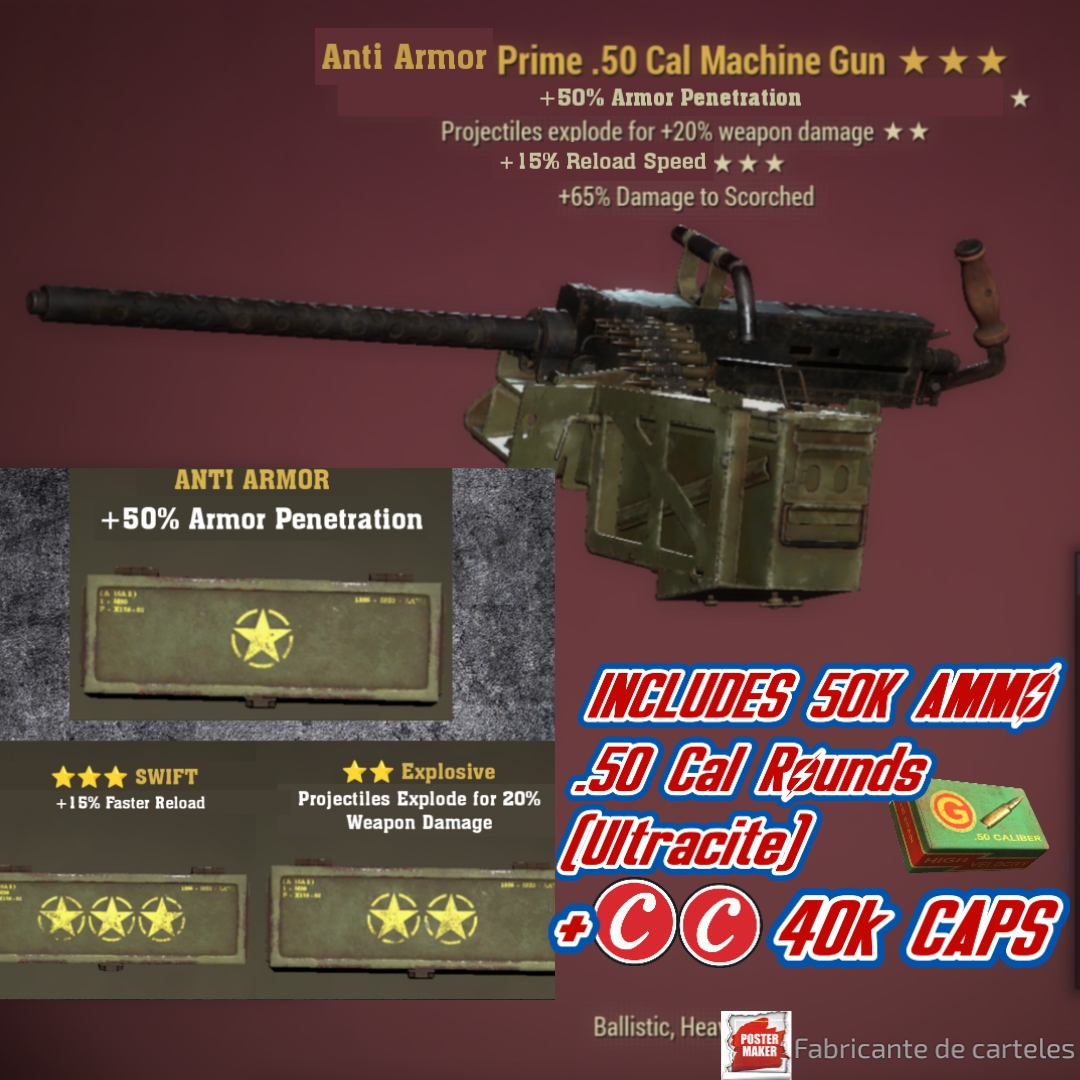 Buy AAE15 .50 CAL MACHINE GUN / An in FALLOUT 76 Items - Offer #2522984692