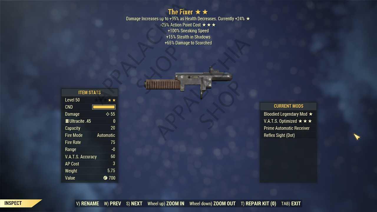 Buy Bloodied The Fixer (35% less V in FALLOUT 76 Items - Offer #2531448984