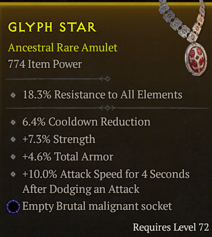 Buy ANCESTRAL BARB AMULET LVL 72 % in DIABLO 4 Items - Offer #2320818598