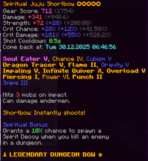 Buy Spritual JuJu Bow 5Stars in MINECRAFT: HYPIXEL Items - Offer ...