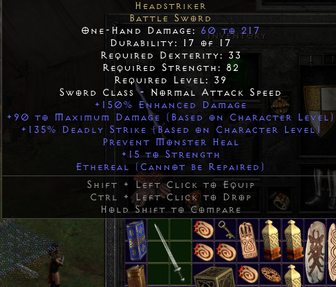 Buy PERFECT ETHEREAL HEADSTRIKE in DIABLO 2 RESURRECTED Items - Offer #2313036710