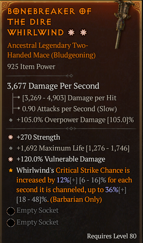 Buy DOUBLE GREATER AFFIX TWO-HANDE in DIABLO 4 Items - Offer #2417744325