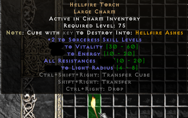 Buy Sorceress Hellfire Torch Sorc in PROJECT DIABLO 2 Items - Offer ...