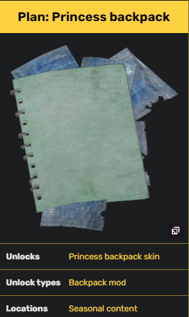 Buy Plan: Princess Backpack in FALLOUT 76 Items - Offer #25065930