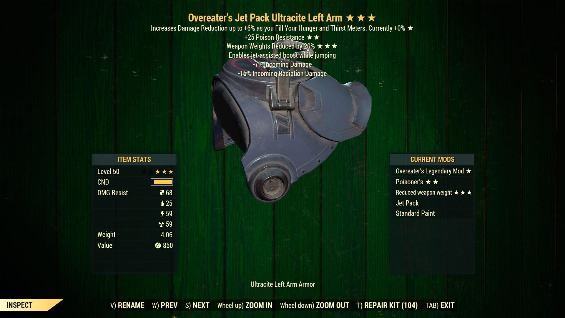 Buy Overeater's Ultracite Armor Je in FALLOUT 76 Items - Offer #2532645845