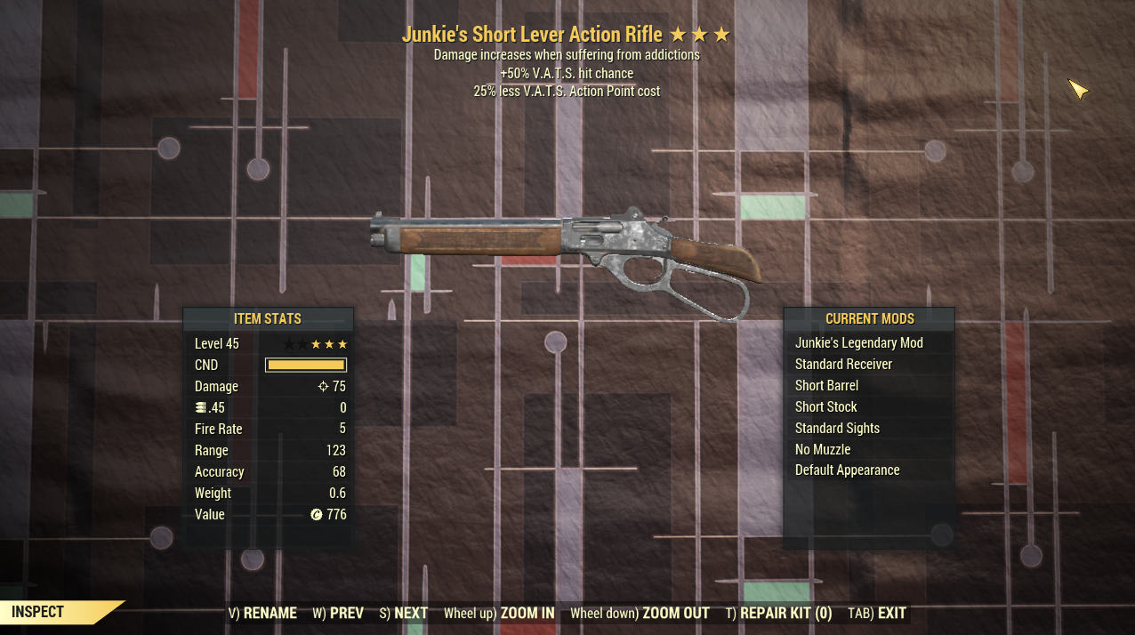 Buy Junkie's +50% VATS Hit Chance in FALLOUT 76 Items - Offer #251921643
