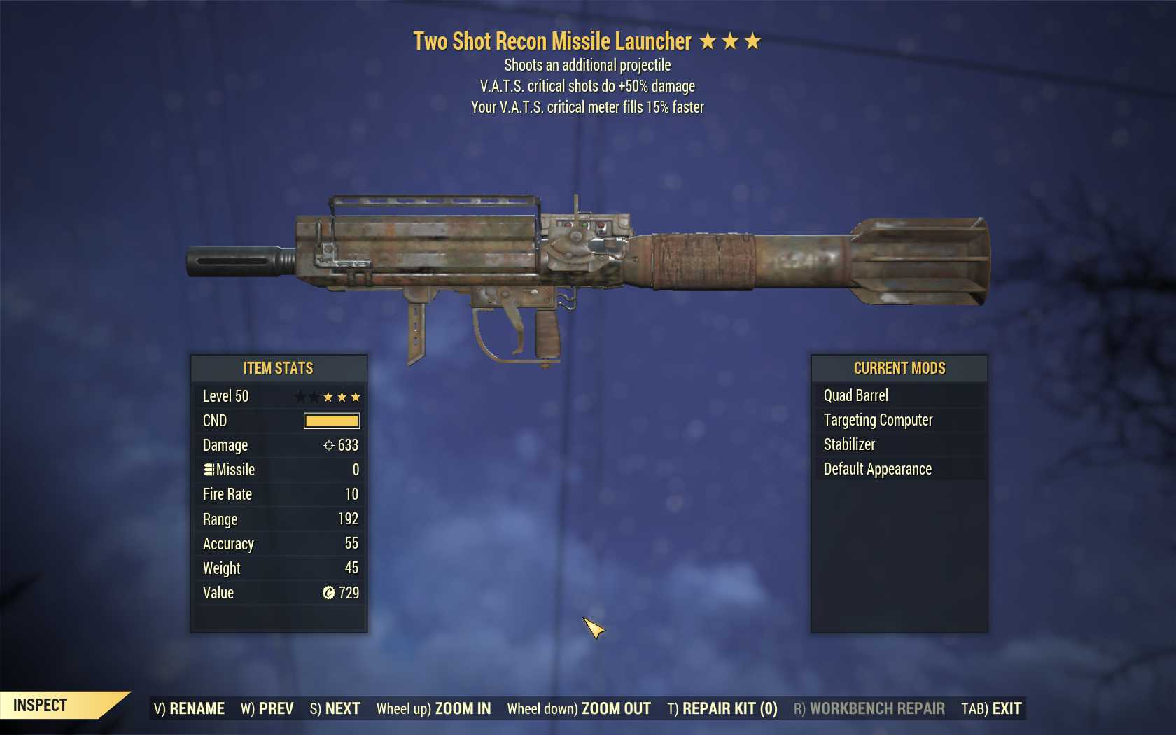 Buy Two Shot Missile Launcher (+50 in FALLOUT 76 Items - Offer #2328625311