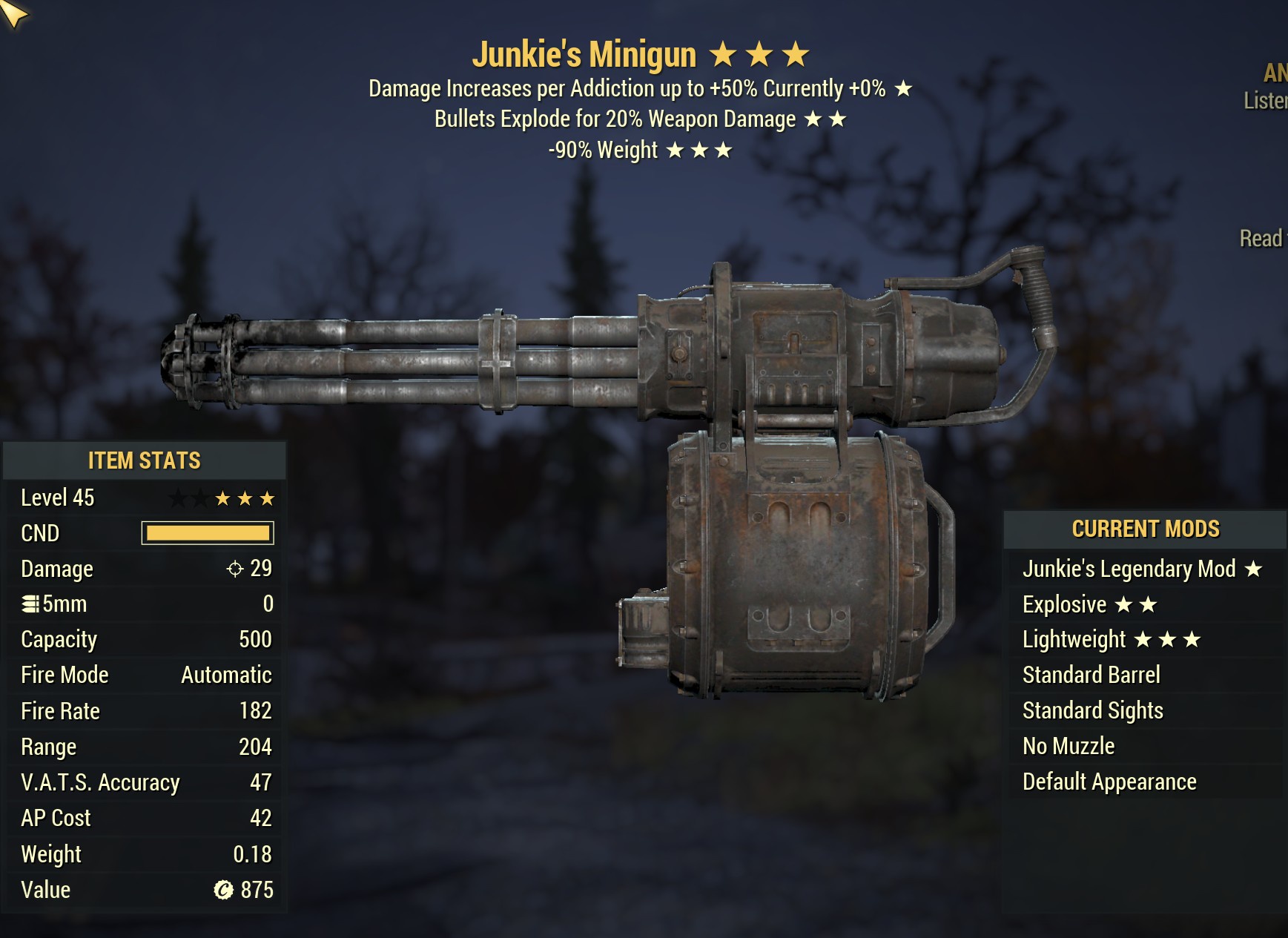Buy Minigun Junkie's/E/90 in FALLOUT 76 Items - Offer #2417064771