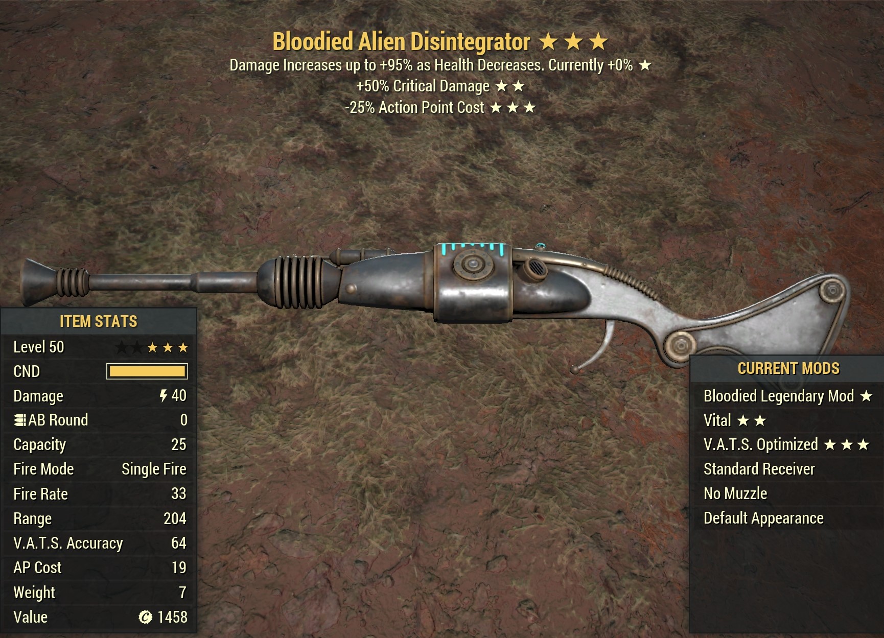 Buy Bloodied Alien Disintegrator [ in FALLOUT 76 Items - Offer #253878259