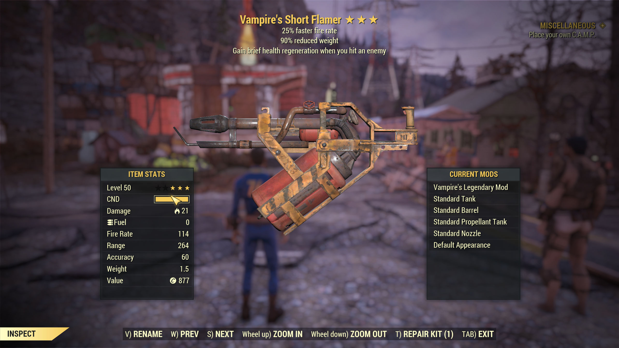 Buy Vampire's Flamer [25% faster f in FALLOUT 76 Items - Offer #259238760