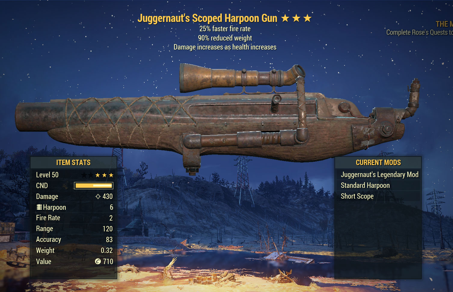 Buy Juggernaut's Harpoon Gun (25% in FALLOUT 76 Items - Offer #251273215