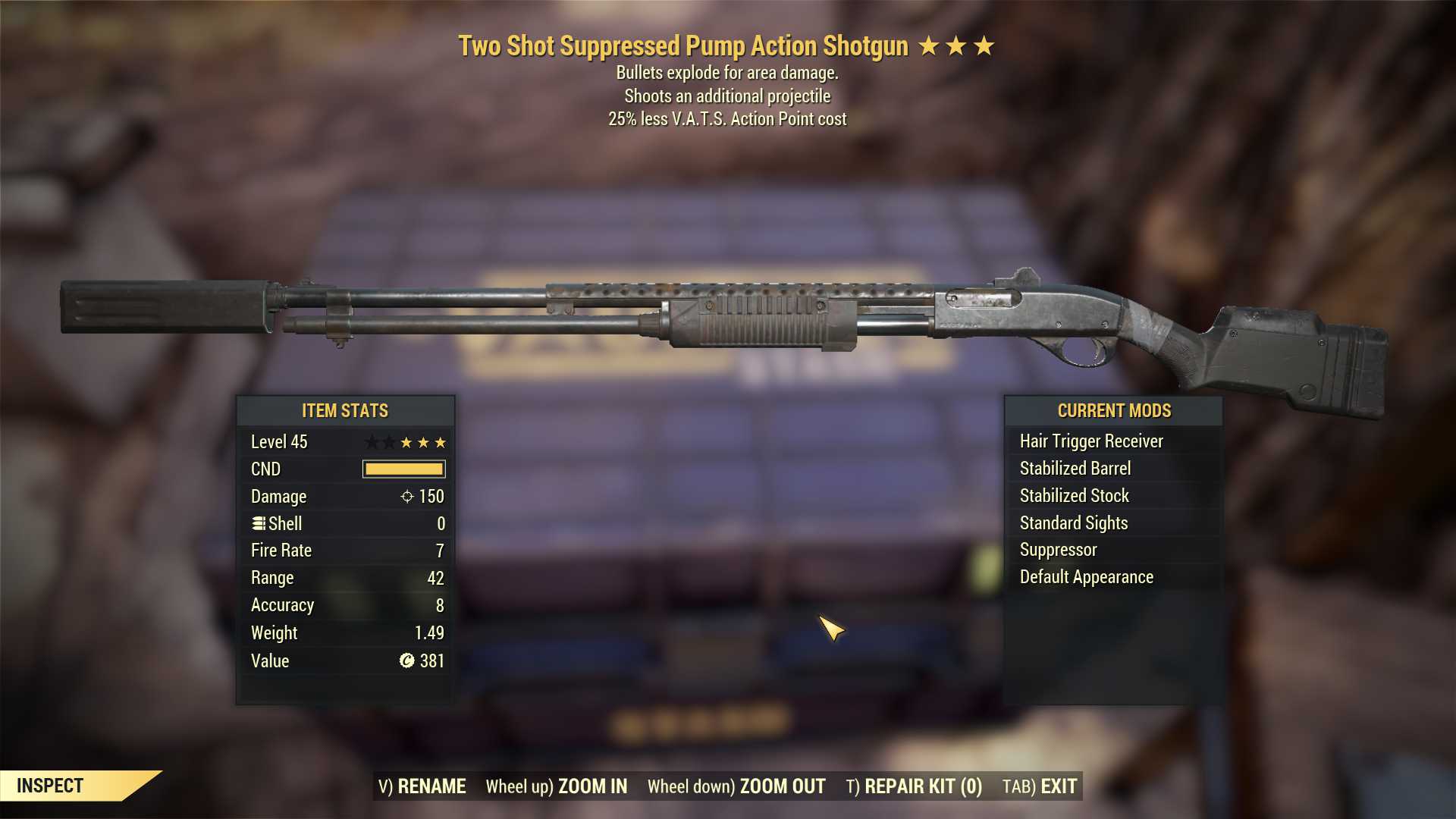 Buy Two Shot Explosive Pump Action in FALLOUT 76 Items - Offer #2529461196