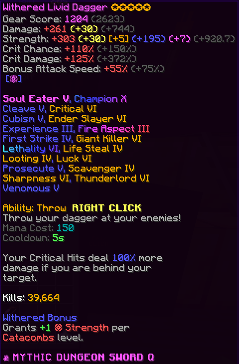 Buy MYTHIC WITHERED LIVID DAGGER w in MINECRAFT: HYPIXEL Items - Offer ...