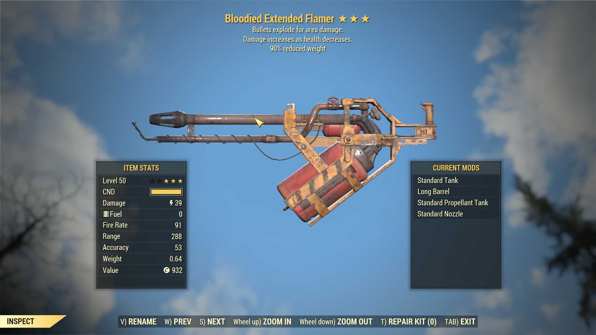 Buy Bloodied Explosive Flamer (90% in FALLOUT 76 Items - Offer #234296600