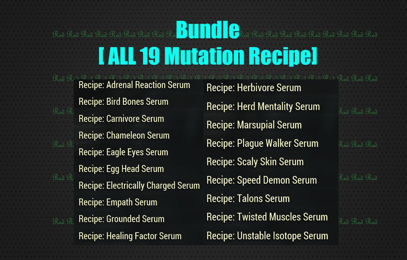 Buy Bundle [ALL 19 Mutation Recipe in FALLOUT 76 Items - Offer #2328039687