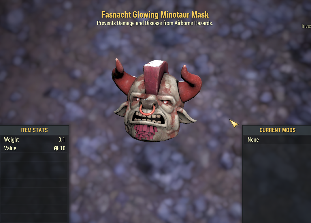 Buy Fasnacht Glowing Minotaur Mask in FALLOUT 76 Items - Offer #2423959690