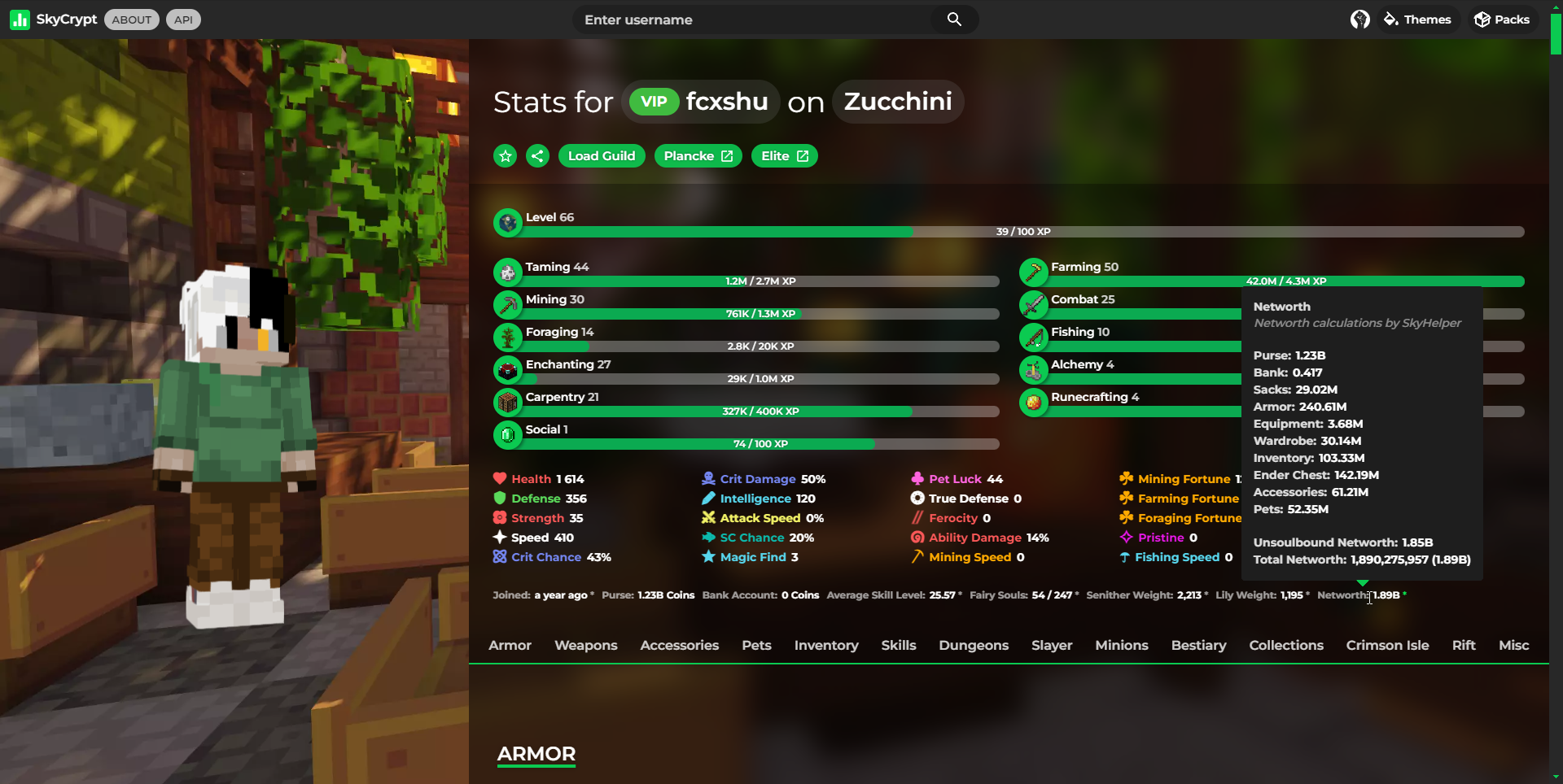 Buy VIP RANK | NETWORTH 1.89B in MINECRAFT: HYPIXEL Accounts - Offer ...