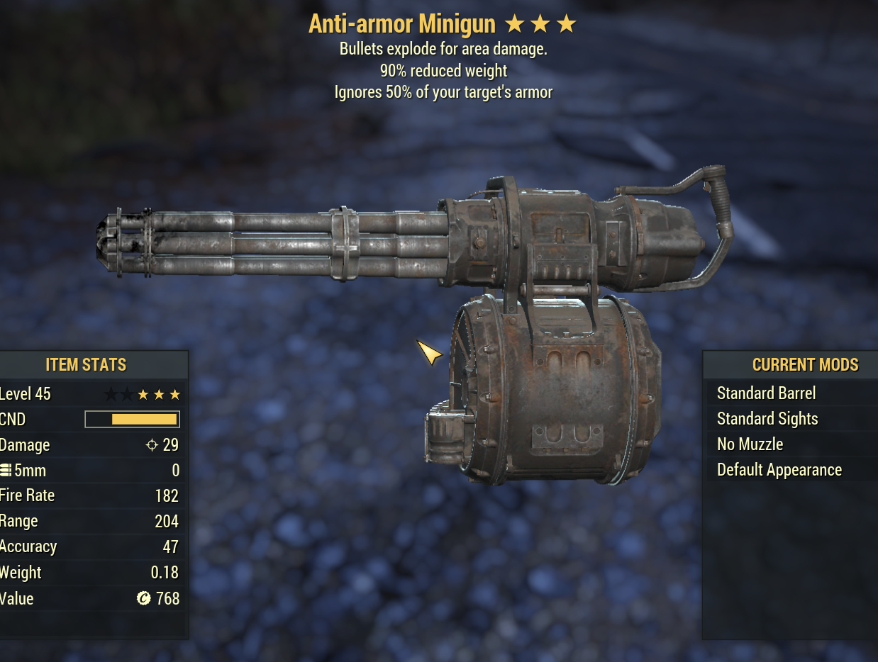 Buy Anti-armor Explosive Minigun [ in FALLOUT 76 Items - Offer #2418453661