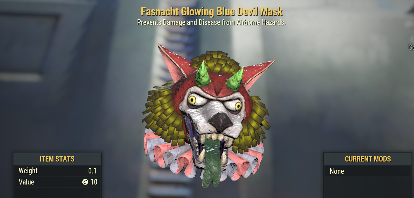 Buy Fasnacht glowing Blue Devil ma in FALLOUT 76 Items - Offer #2522987493