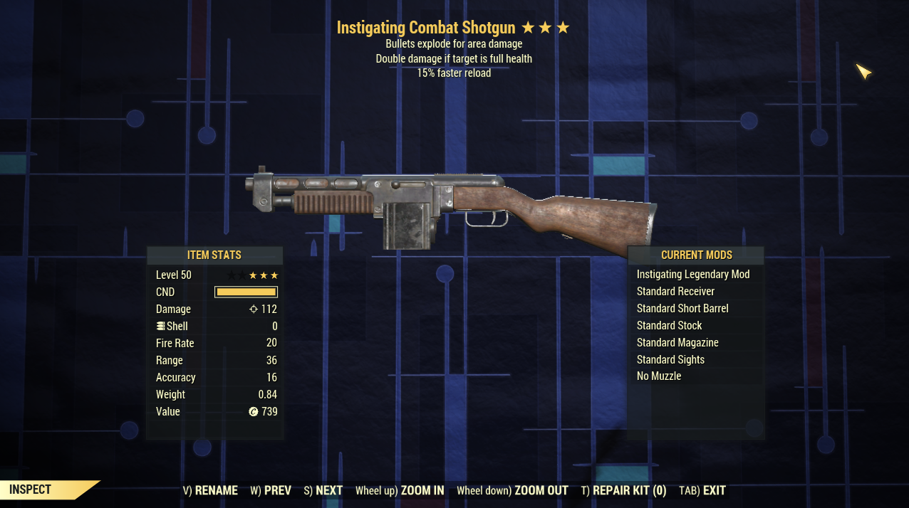 Buy instigating Explosive Combat S in FALLOUT 76 Items - Offer #259090097